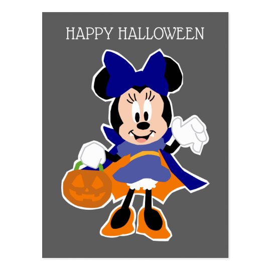 Minnie Mouse Vampire | Halloween Postcard | Zazzle.com