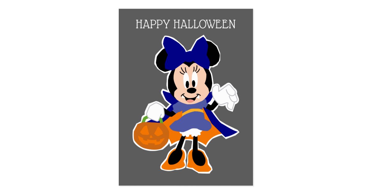 Minnie Mouse Vampire | Halloween Postcard | Zazzle.com