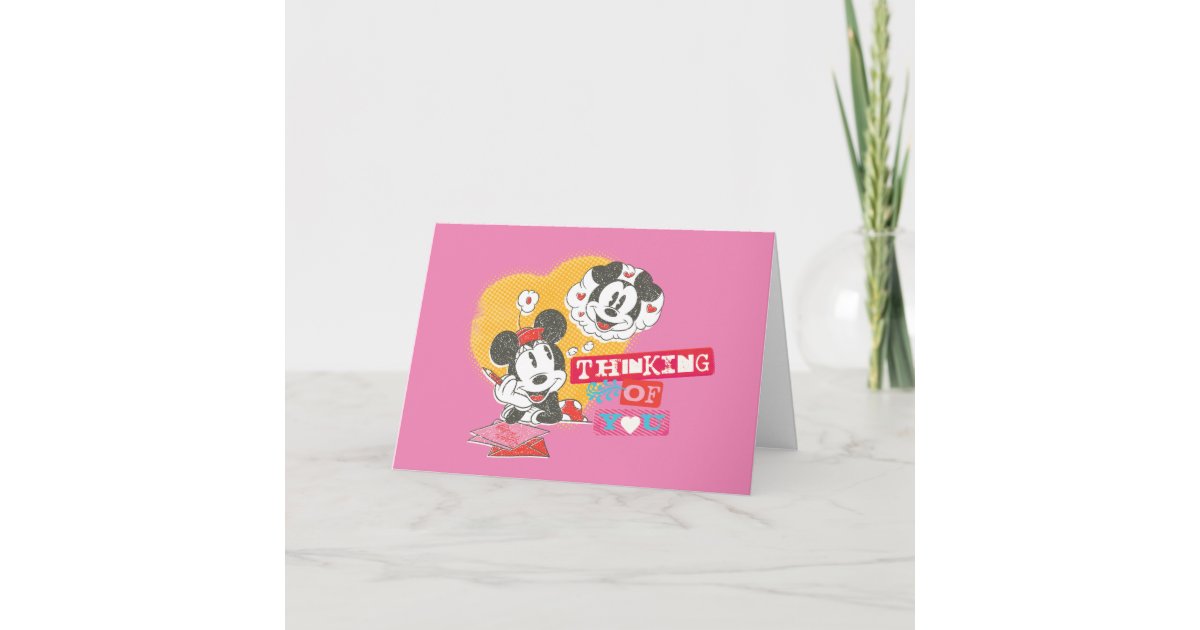 Minnie Thinking Of Mickey Card | Zazzle