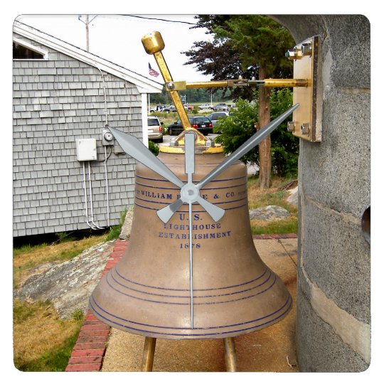 Minots Ledge Lighthouse Fog Bell Square Wall Clock | Zazzle.com