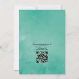 Mint and Blue Boho Wine Tasting QR Code Wedding Invitation | Zazzle