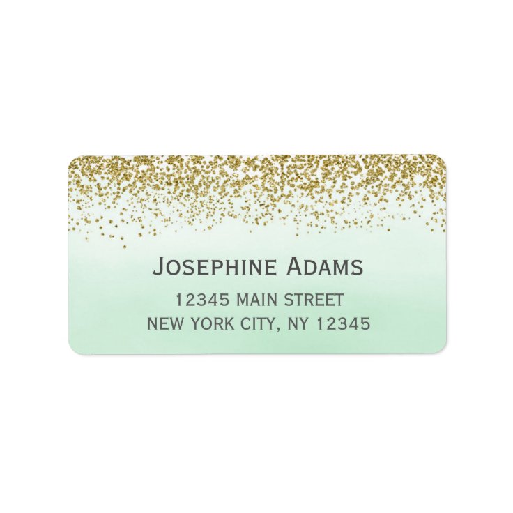 Mint and Gold Address Labels | Zazzle