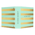 Mint And Gold Personalized Binder | Zazzle