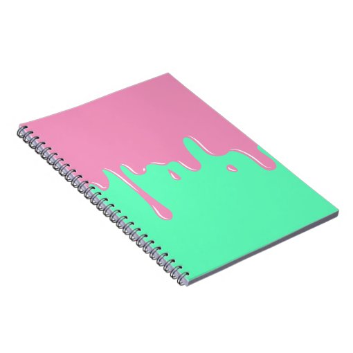 Mint and Pink Slime Melting Notebook | Zazzle
