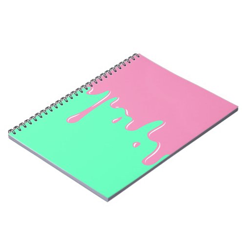 Mint and Pink Slime Melting Notebook | Zazzle