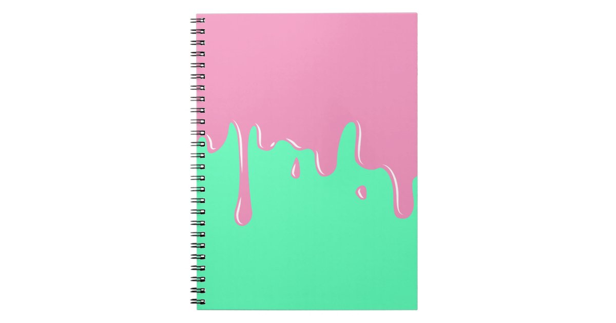 Mint and Pink Slime Melting Notebook | Zazzle