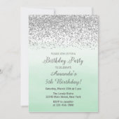 Mint and Silver Birthday Invitation | Zazzle