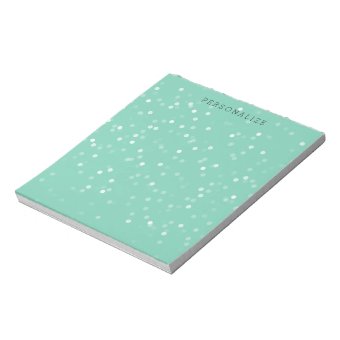Mint and White Bokeh Confetti Notepad | Zazzle