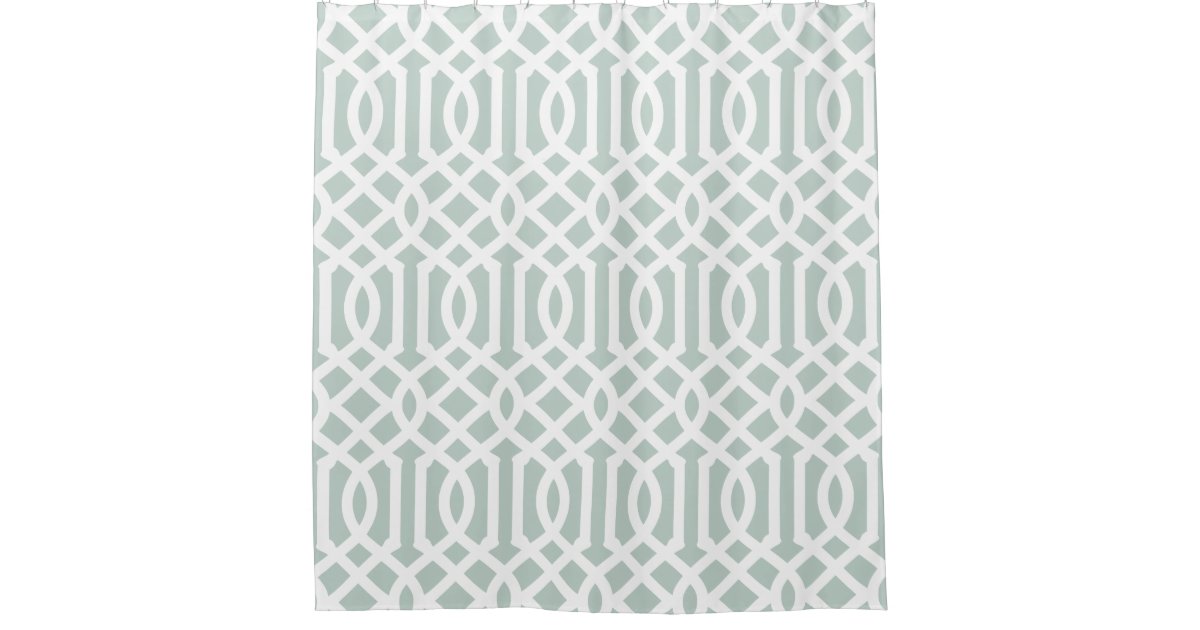 Mint and White Trellis | Editable Colors Shower Curtain | Zazzle.com