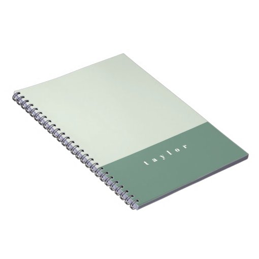 Mint Color Block Custom Name Notebook | Zazzle