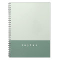 Mint Color Block Custom Name Notebook | Zazzle