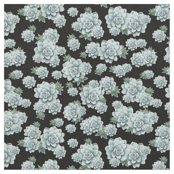 Succulents on the Beach Pattern Fabric | Zazzle