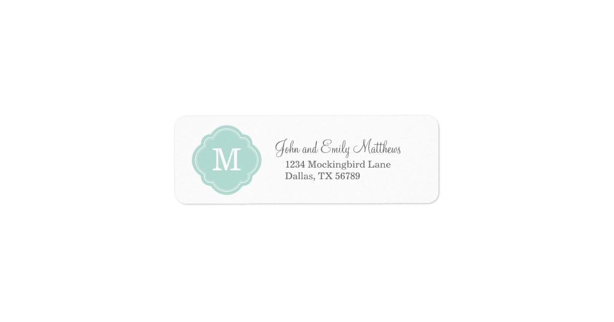Mint Custom Personalized Monogram Label | Zazzle