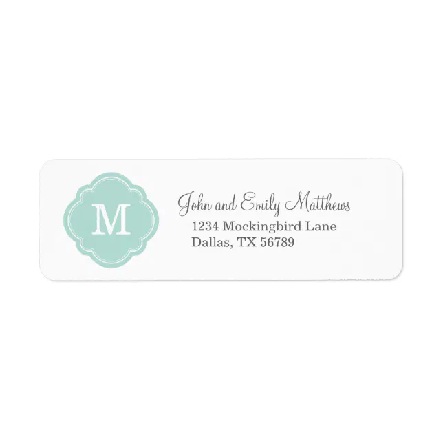 Mint Custom Personalized Monogram Label | Zazzle