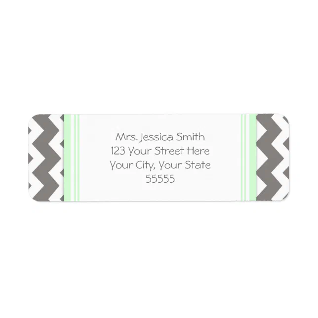 Mint Gray Chevrons Custom Return Address Labels | Zazzle