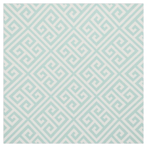 Dark Blue Greek Key Pattern Fabric | Zazzle