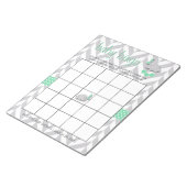 Mint Green and Gray Elephant Baby Shower Bingo Notepad | Zazzle