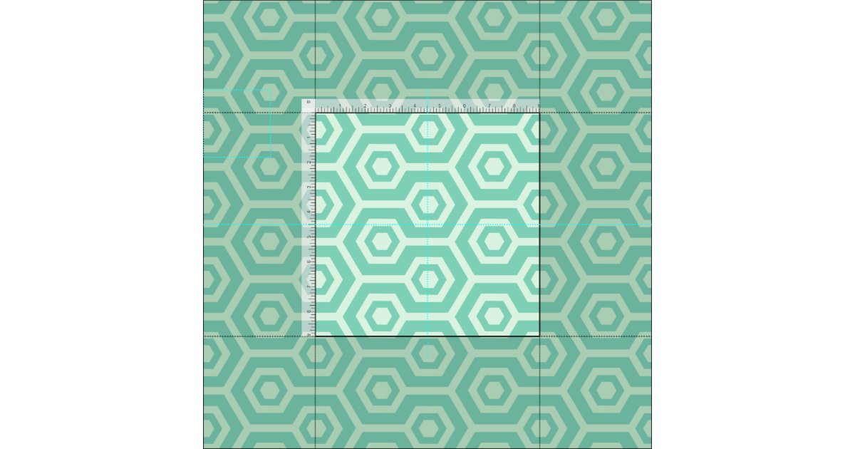 Mint-Green And Teal Green Geometric Pattern Fabric | Zazzle