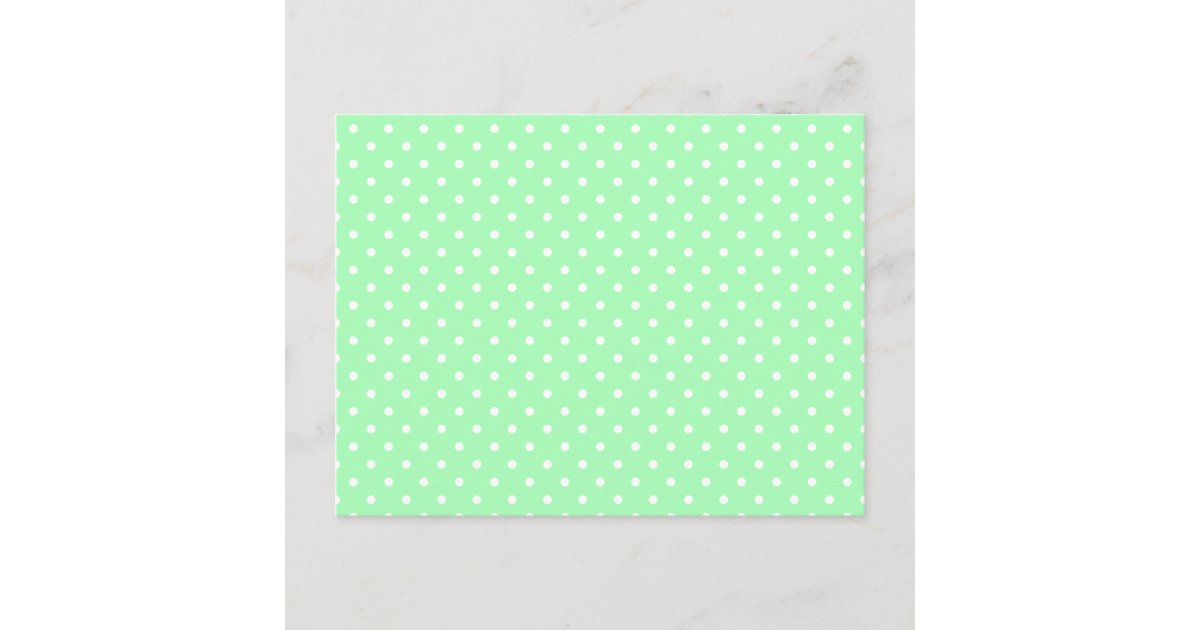 Mint Green and White Polka Dot Postcard | Zazzle