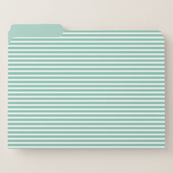 Mint Green and White Striped File Folder | Zazzle