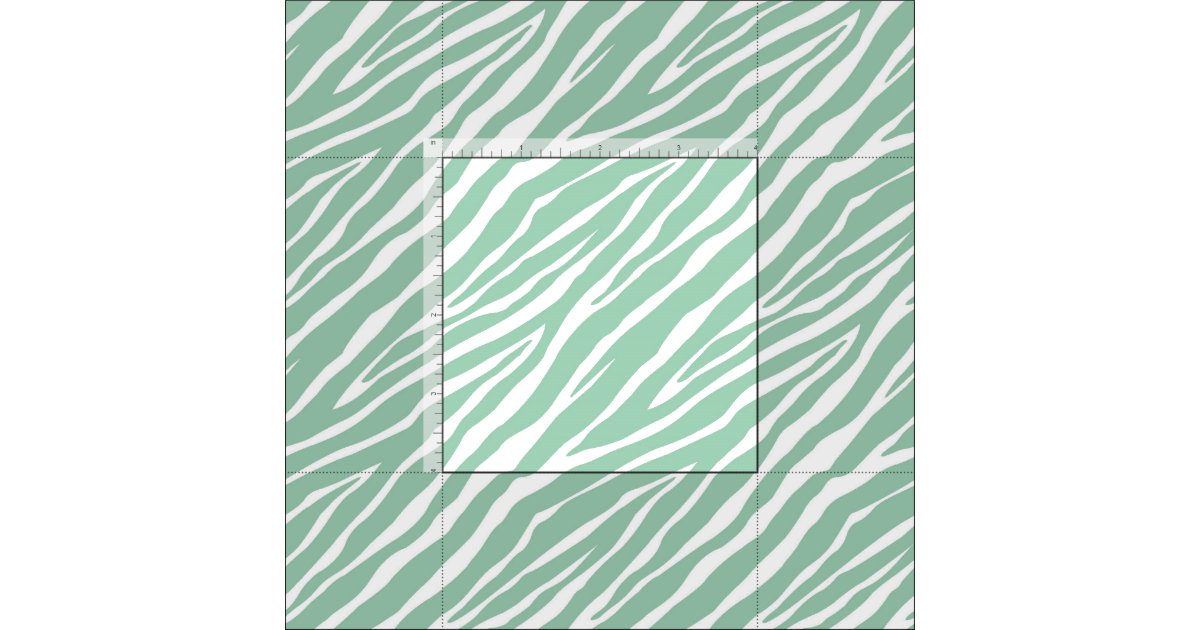 Mint Green and White Zebra Print Stripes Fabric | Zazzle