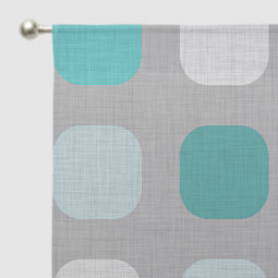 Mint Green Aqua Blue Chic Round Squares Pattern Sheer Curtains | Zazzle
