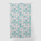 Mint Green Aqua Blue Chic Round Squares Pattern Sheer Curtains | Zazzle
