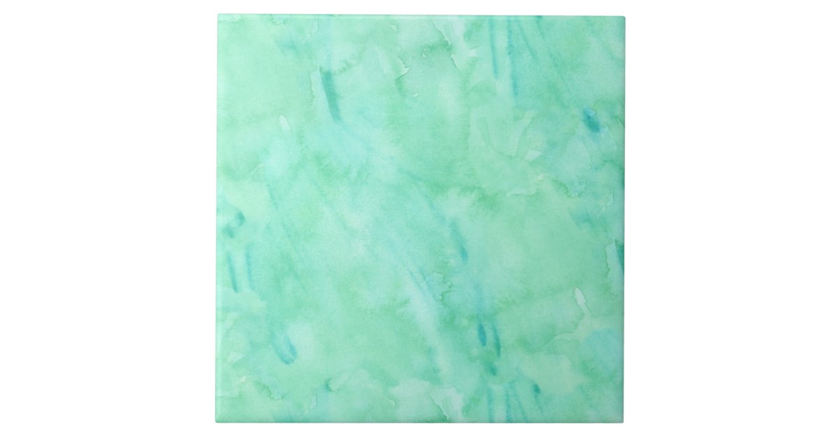 Mint Green Blue Watercolor Texture Pattern Tile | Zazzle