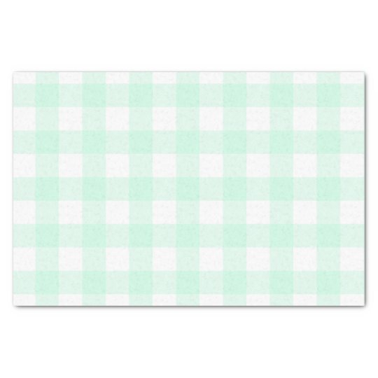 Mint Green Buffalo Check Pattern Tissue Paper | Zazzle.com