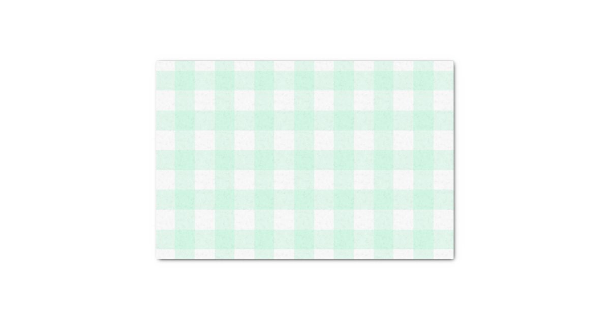Mint Green Buffalo Check Pattern Tissue Paper | Zazzle