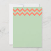 Mint Green & Coral Chevron Wedding Invitation | Zazzle