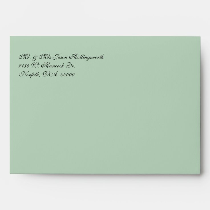 Mint Green Cottage Chic Wedding Envelope | Zazzle