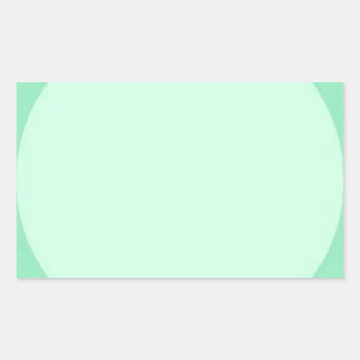Mint Green Custom Elegant Color Blank Template Rectangular Sticker | Zazzle