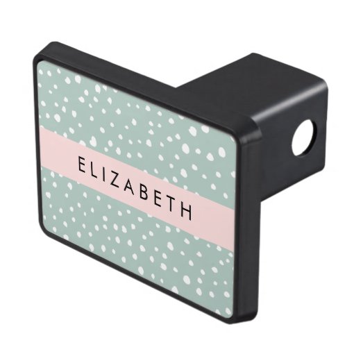Mint Green Dalmatian Dots, Spots, Your Name Hitch Cover | Zazzle