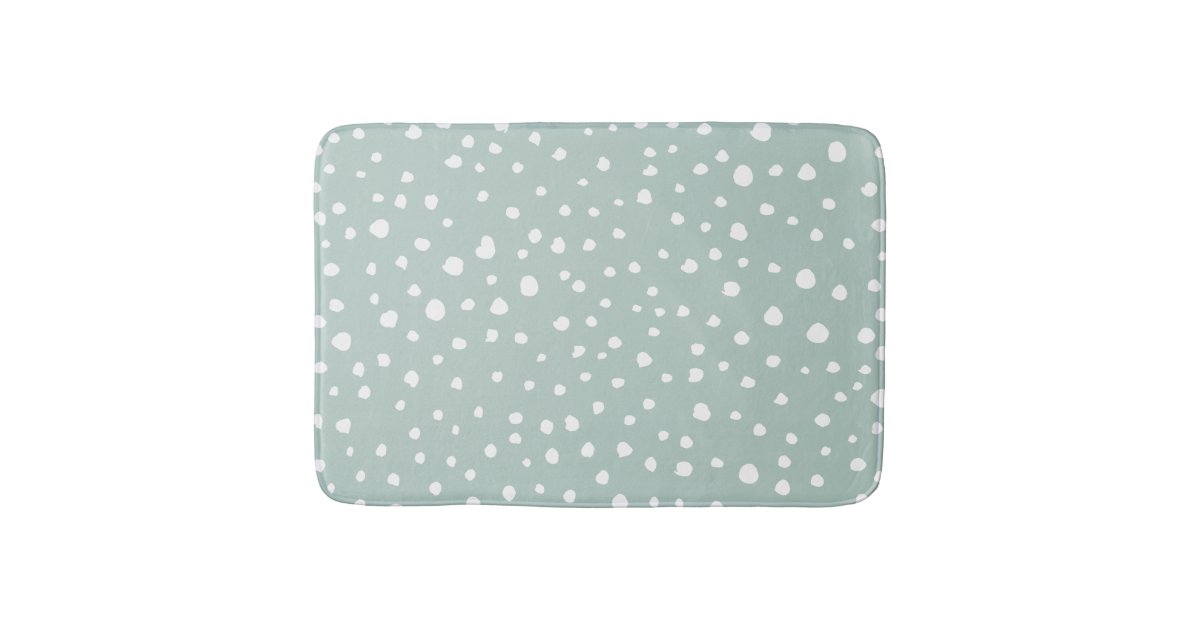 Mint Green Dalmatian Spots, Dalmatian Dots, Dotted Bath Mat | Zazzle