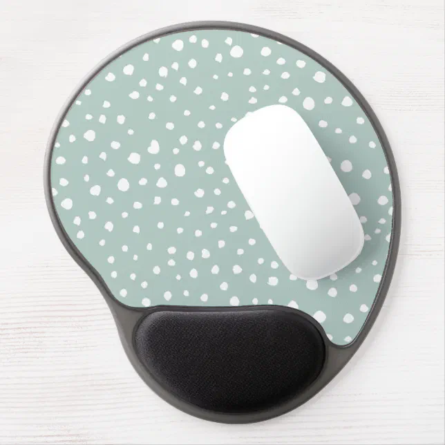Mint Green Dalmatian Spots, Dalmatian Dots, Dotted Gel Mouse Pad | Zazzle