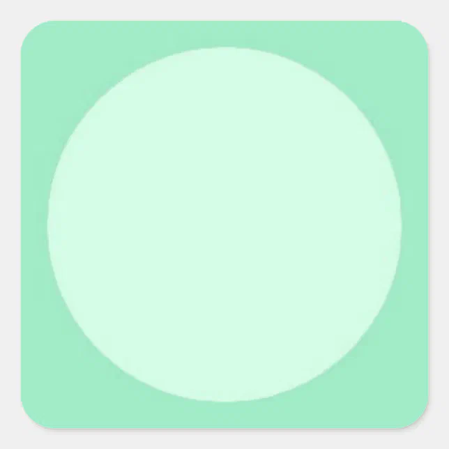 Mint Green Elegant Color Custom Blank Modern Square Sticker | Zazzle