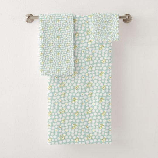 Mint Green Geometric Pattern Bath Towel Set | Zazzle.com