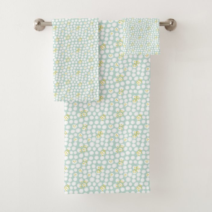 Mint Green Geometric Pattern Bath Towel Set | Zazzle.com