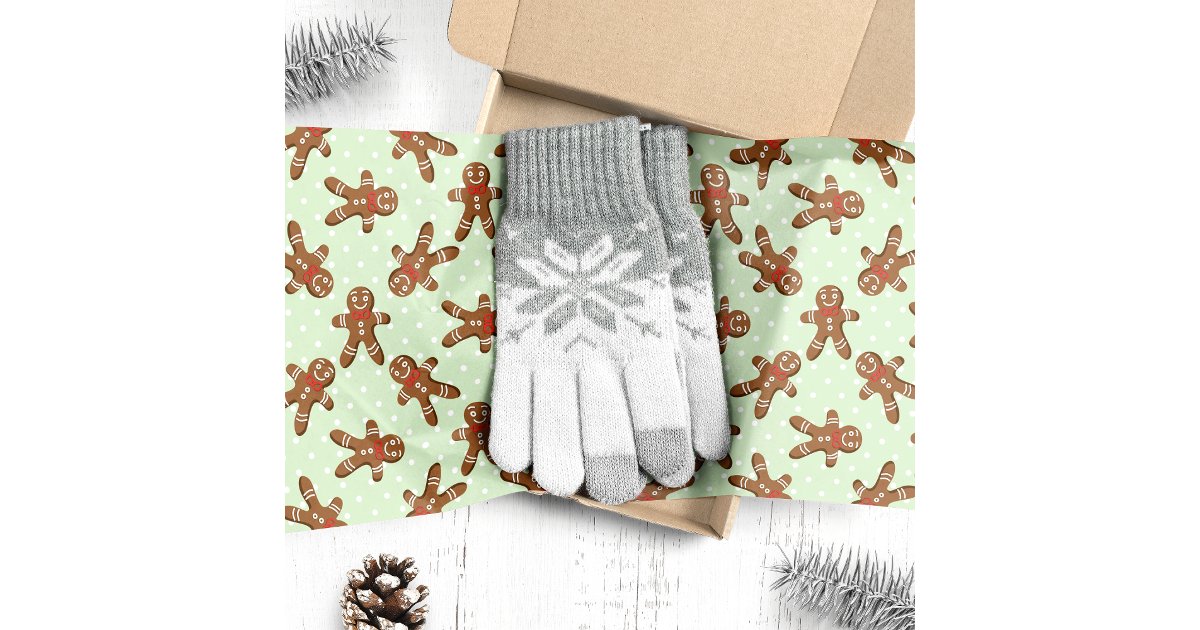 Mint Green Gingerbread Man Christmas Tissue Paper | Zazzle