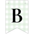 Mint Green Gingham Birthday Bunting Flag Banner | Zazzle