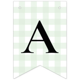 Mint Green Gingham Birthday Bunting Flag Banner | Zazzle