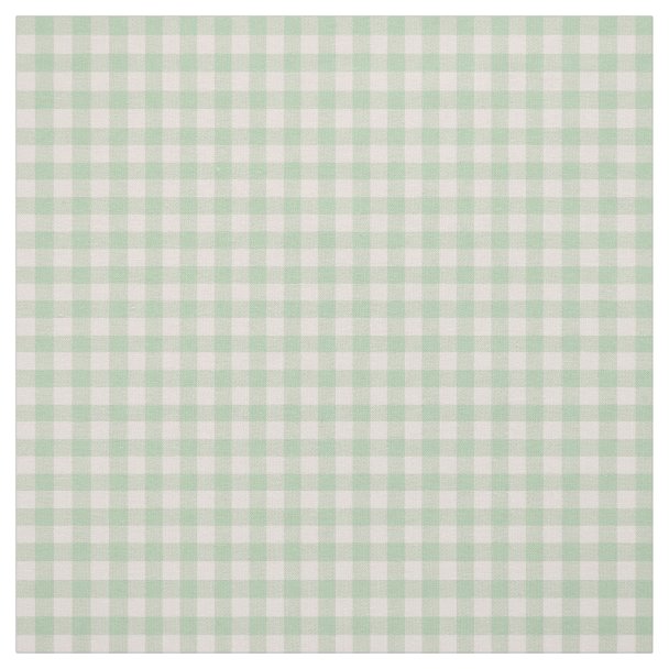 Hearts and Roses Green Check Gingham Fabric | Zazzle.com