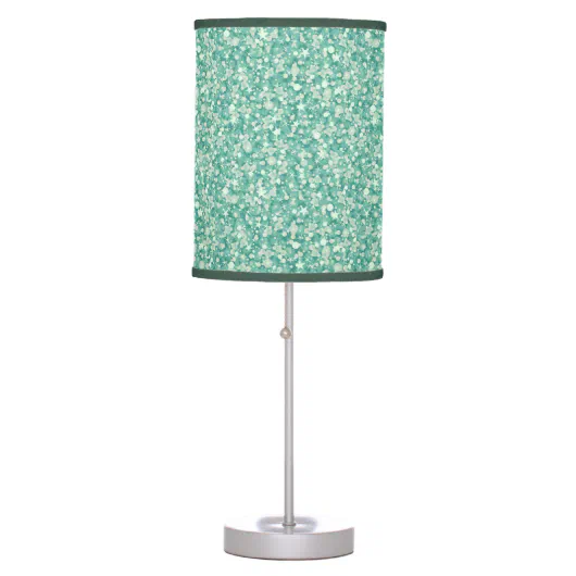 Mint Green Glitter And Sparkles. Table Lamp | Zazzle