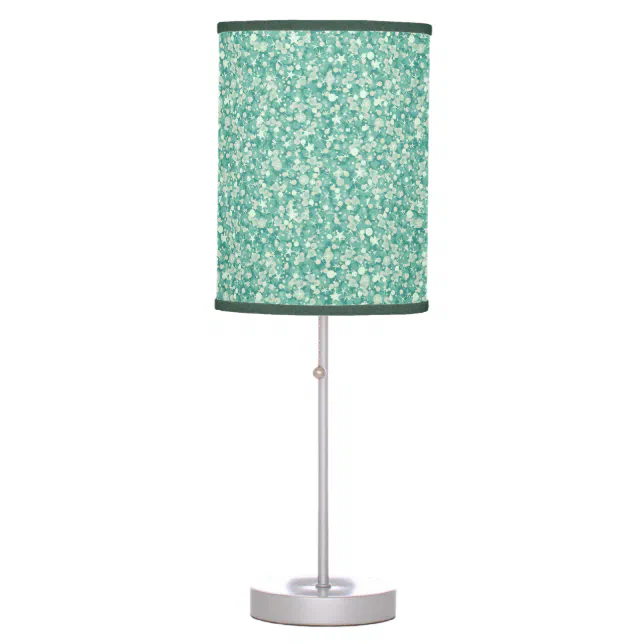 Mint Green Glitter And Sparkles. Table Lamp | Zazzle
