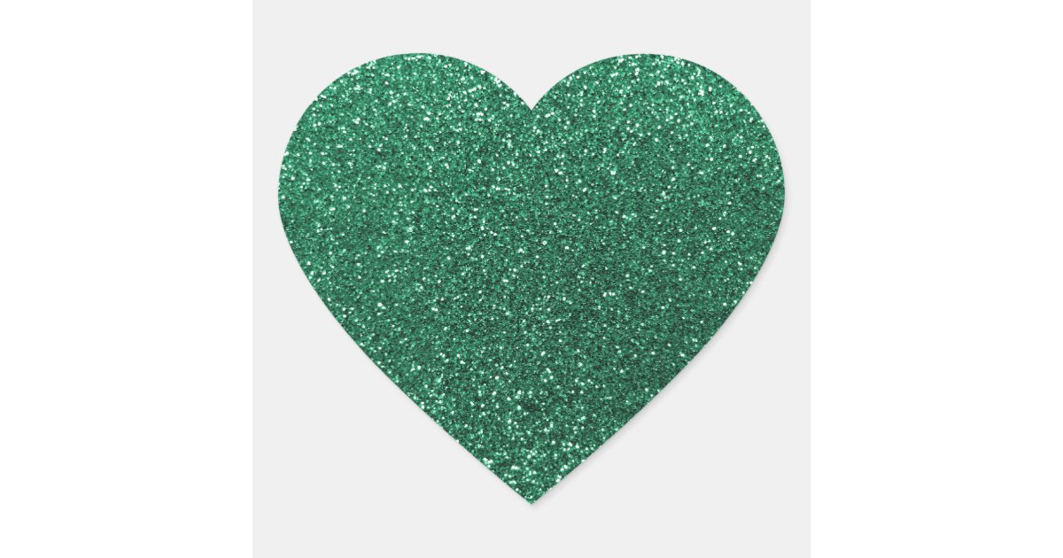 Mint green glitter heart sticker | Zazzle.com