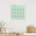 Mint Green & Gold 15 Table Wedding Seating Chart | Zazzle
