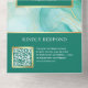 Mint Green Gold Abstract Fluid Ink QR Code Wedding All In One ...