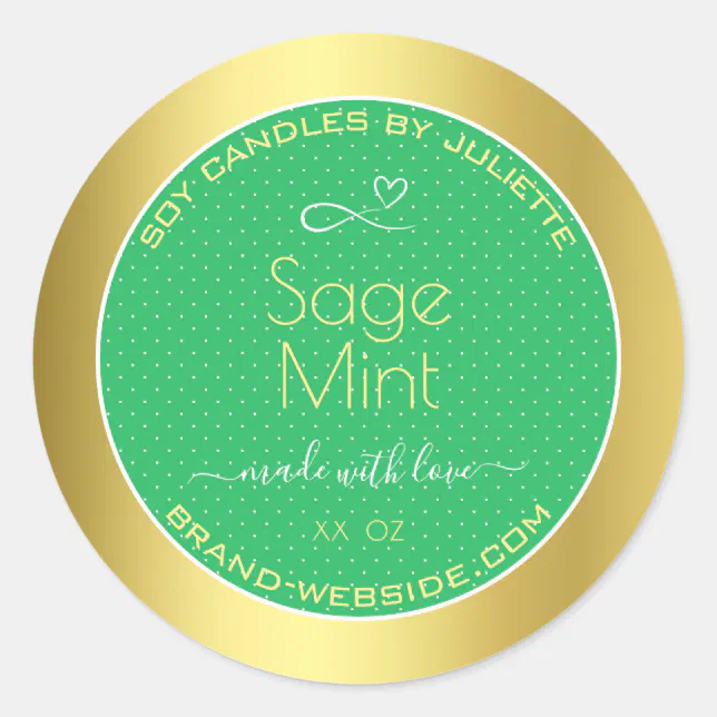 Mint Green Gold Effect Product Packaging Labels | Zazzle