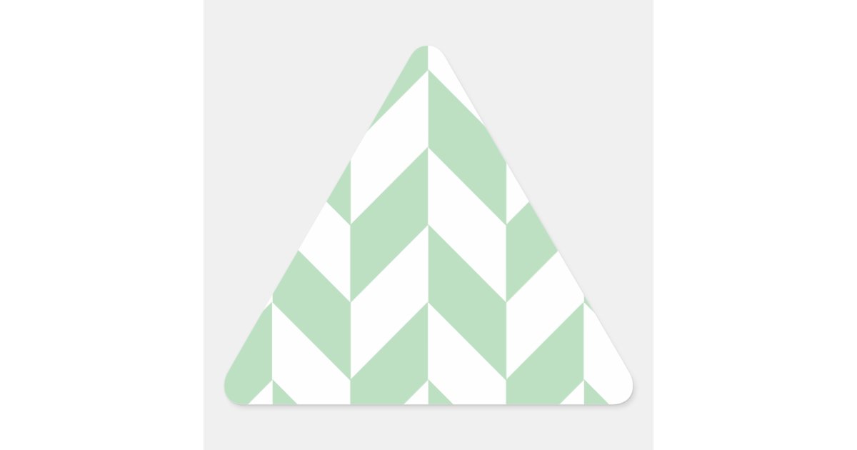 Mint Green Herringbone Triangle Sticker | Zazzle